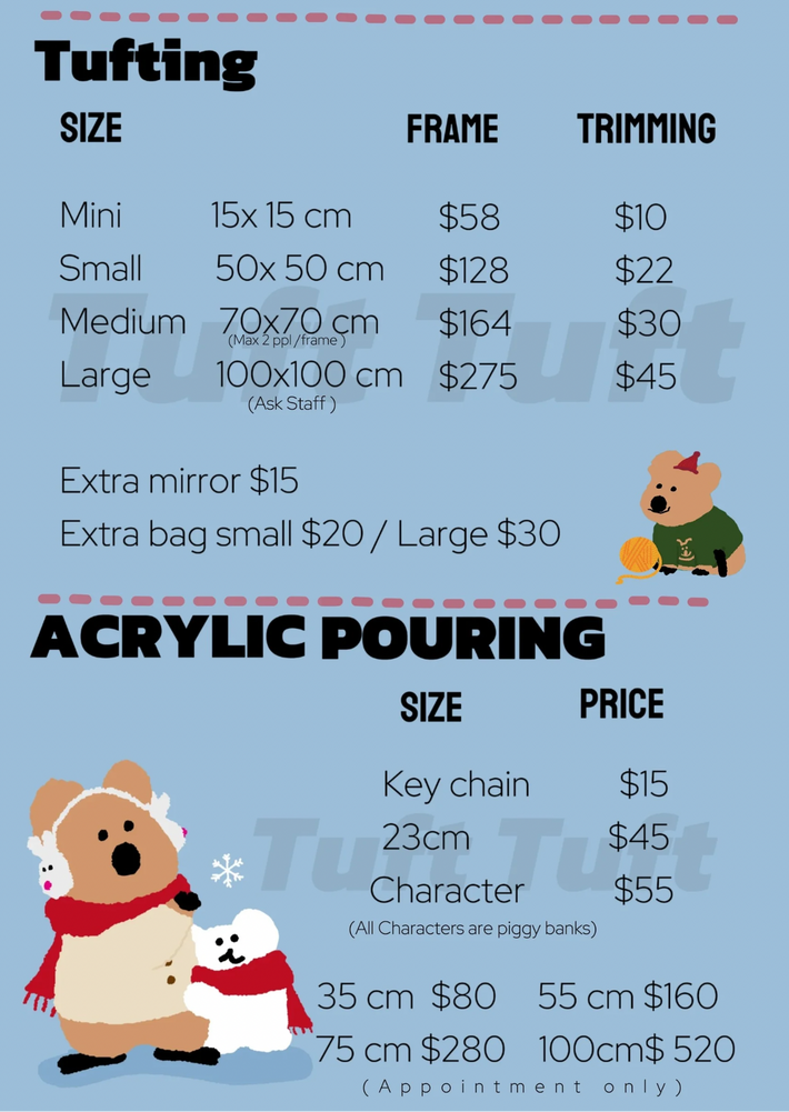 Pricing – Tuft tuft